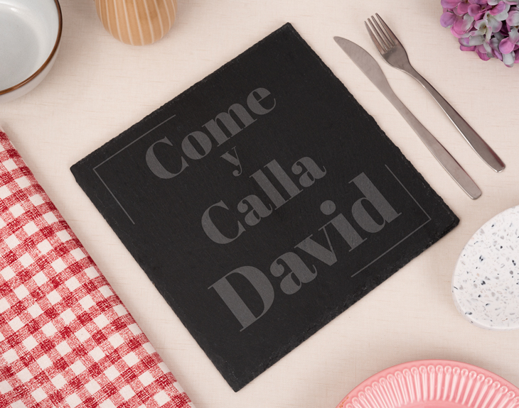 Plato de pizarra "Come y calla" - Regalo Original