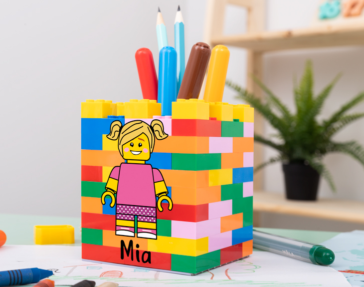Block pencil holder "Lego Family" - Made In Gift