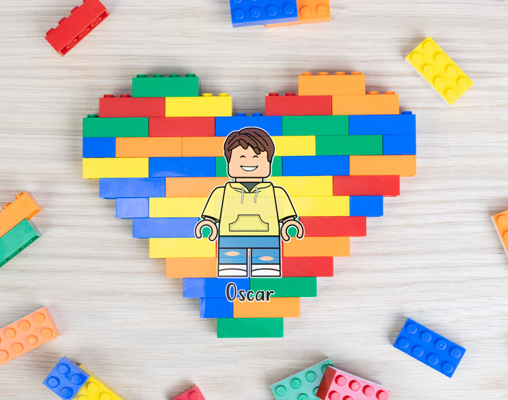 Heart block puzzle "Lego Family" - Made In Gift