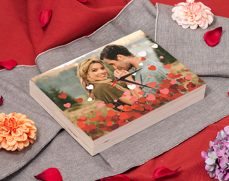 Horloge "Amour effervescent" avec photo - Made In Gift