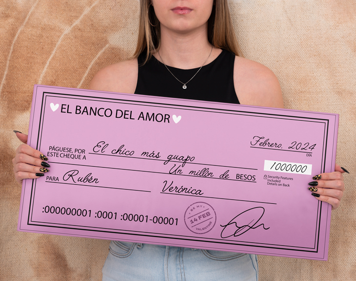 Tableta gigante "Cheque de amor" - Regalo Original