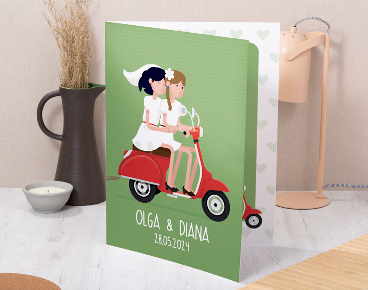 Tarjeta gigante "Boda" (chica & chica)