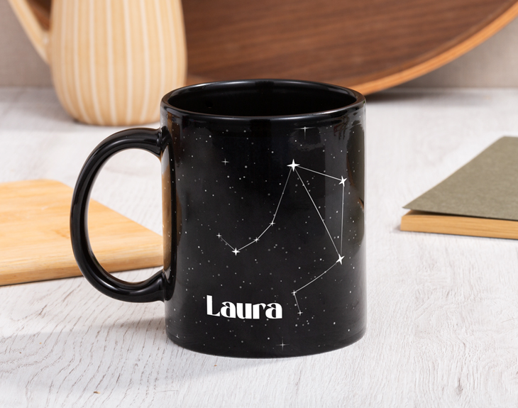 Customised black mug "Constellations" - Made In Gift