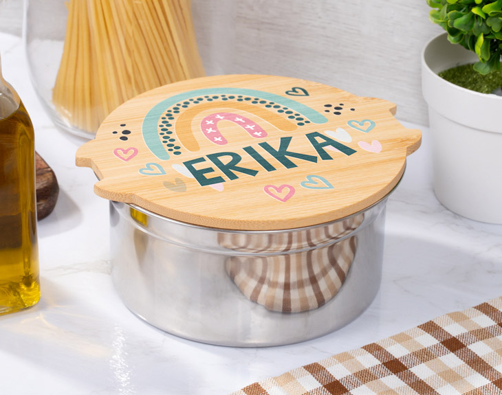 Personalised Tupperware Haku "Pastel Rainbow" - Made In Gift