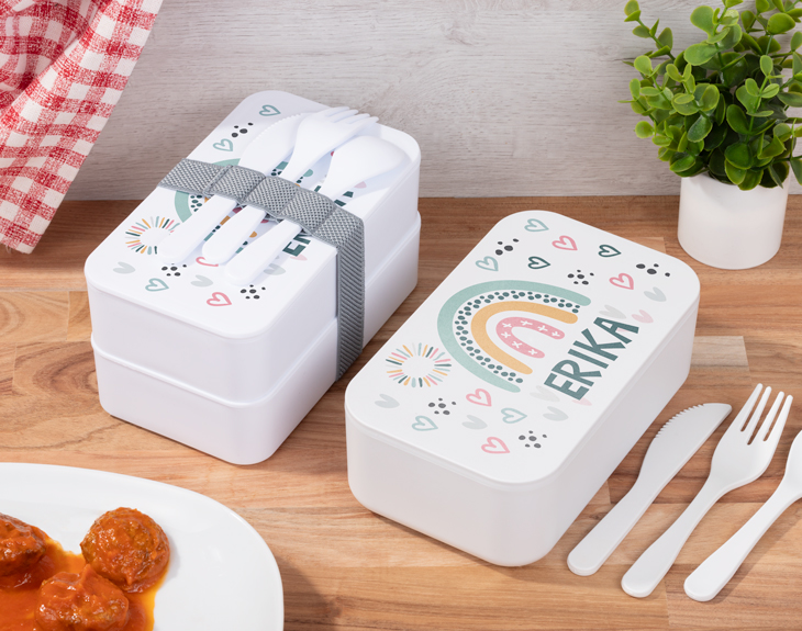 Personalised Tupperware Tate "Pastel Rainbow" - Made In Gift