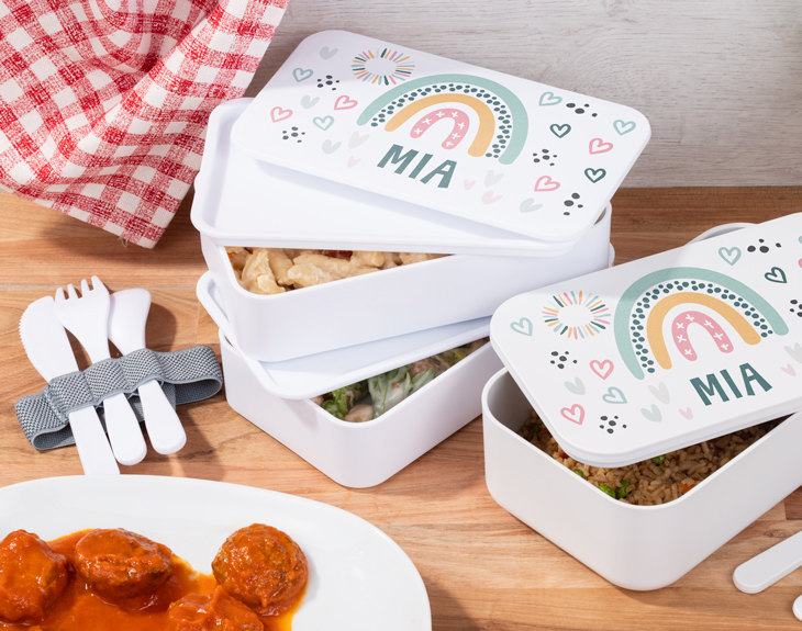 Personalised Tupperware Tate "Pastel Rainbow" - Made In Gift