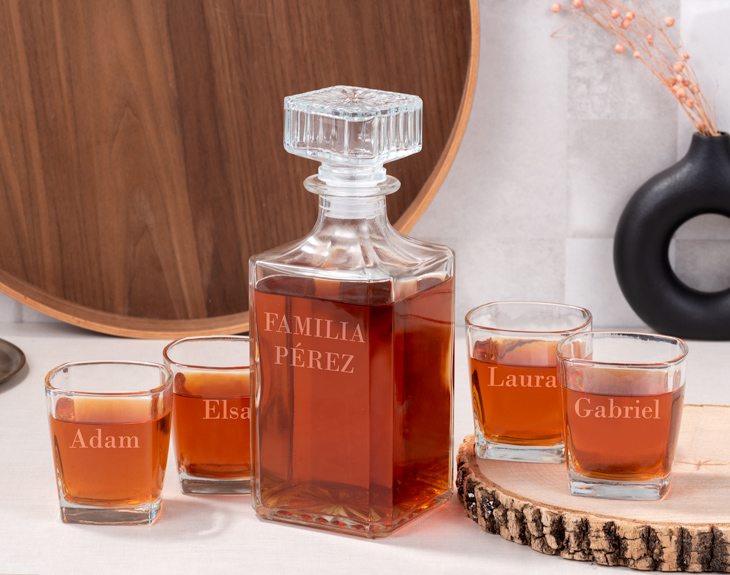 Set de botella de whisky con vasos personalizado - Regalo Original